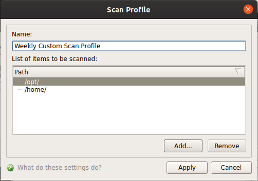 Scan Profiles, Entire PC Scan, Scan Critical Areas | Comodo Client Security For Linux